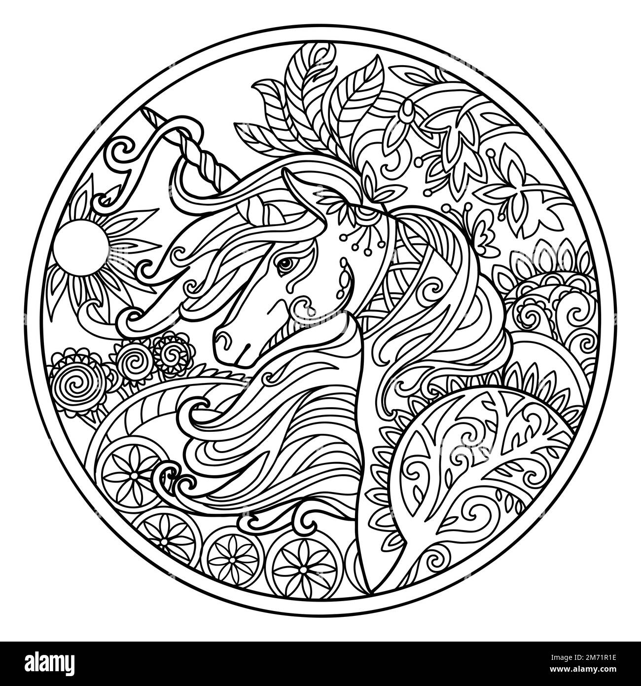 Unicorn Easy Mandala Coloring Pages Mandala Coloring Pages | Free,