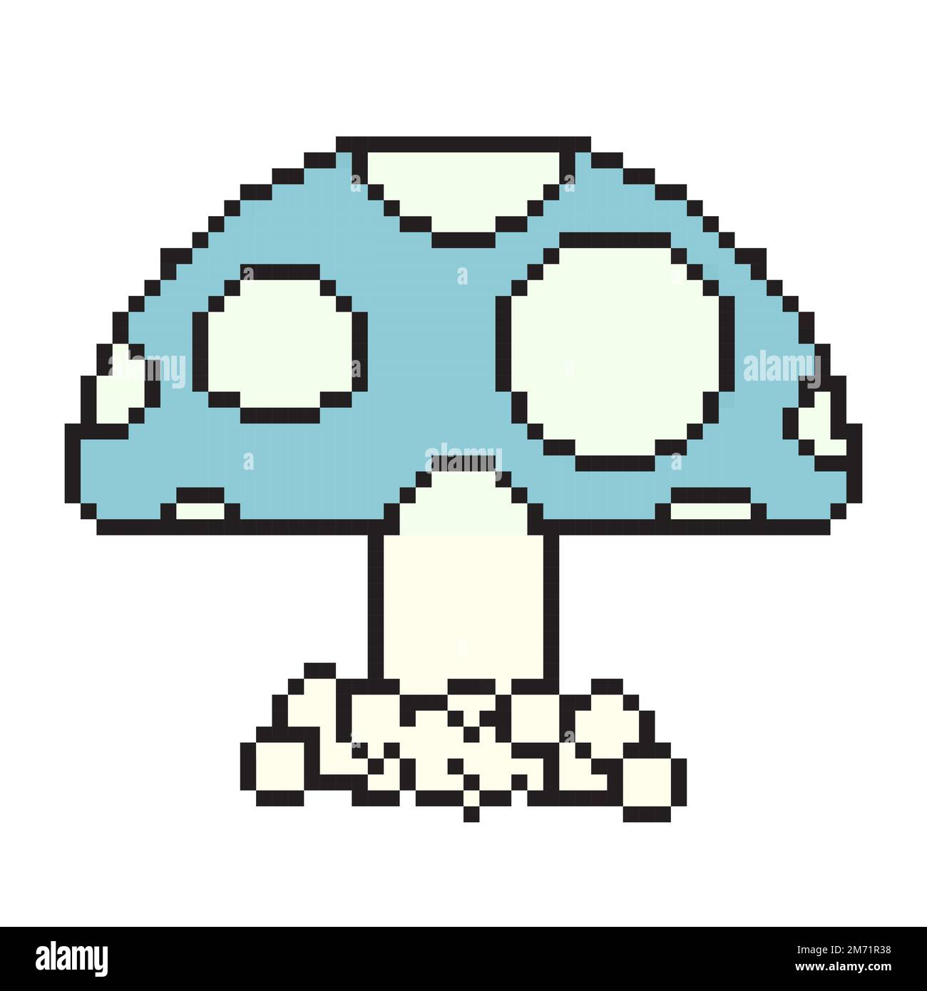 Pixel art mushroom cartoon retro game style. Pixel art, digital ...