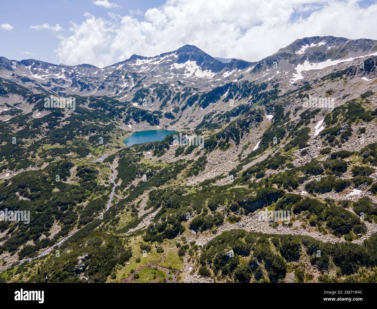 Amazing Aerial view of Pirin Mountain near Muratov peak, Bulgaria Stock ...