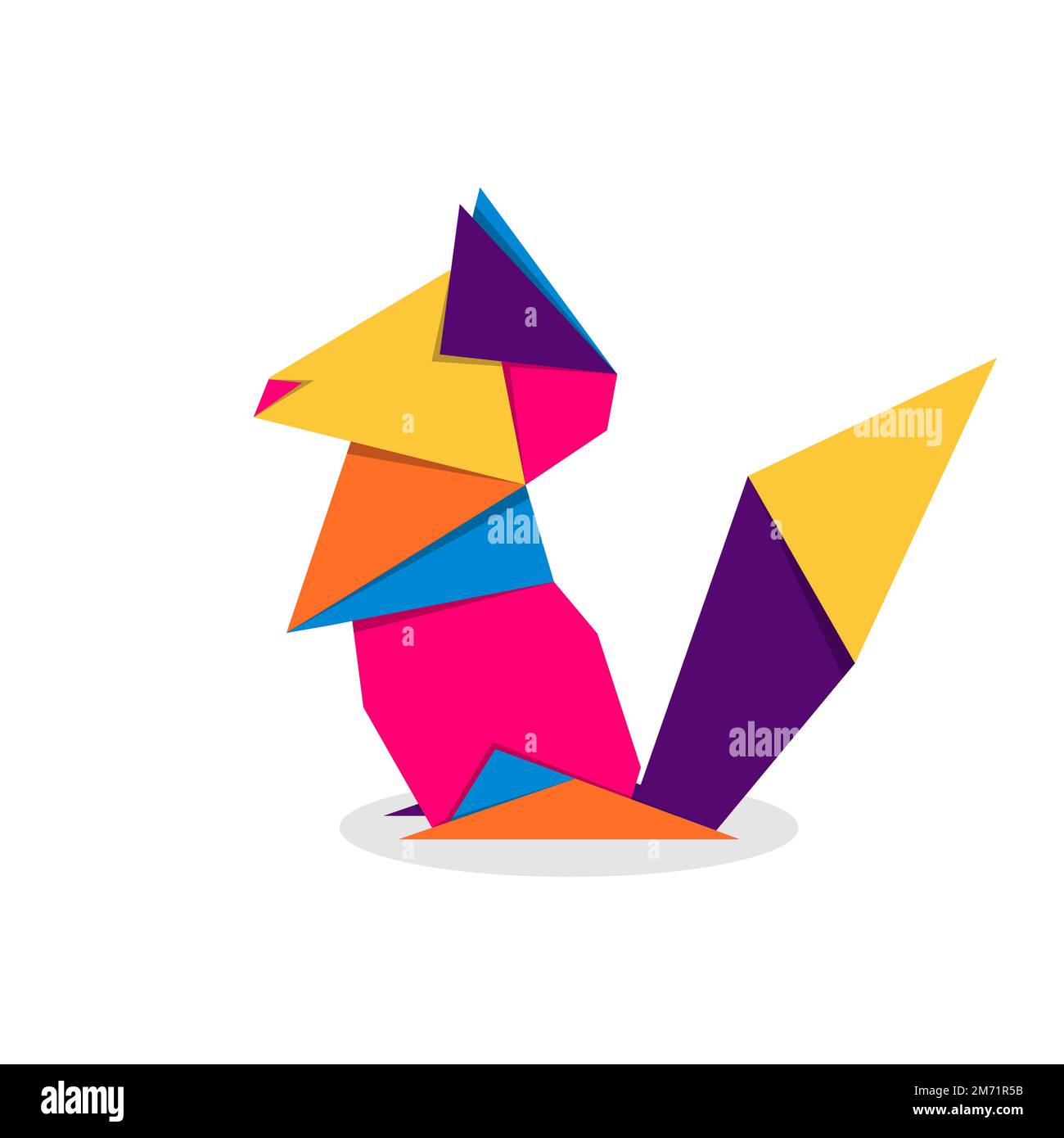 Squirrel origami. Abstract colorful vibrant squirrel logo design ...