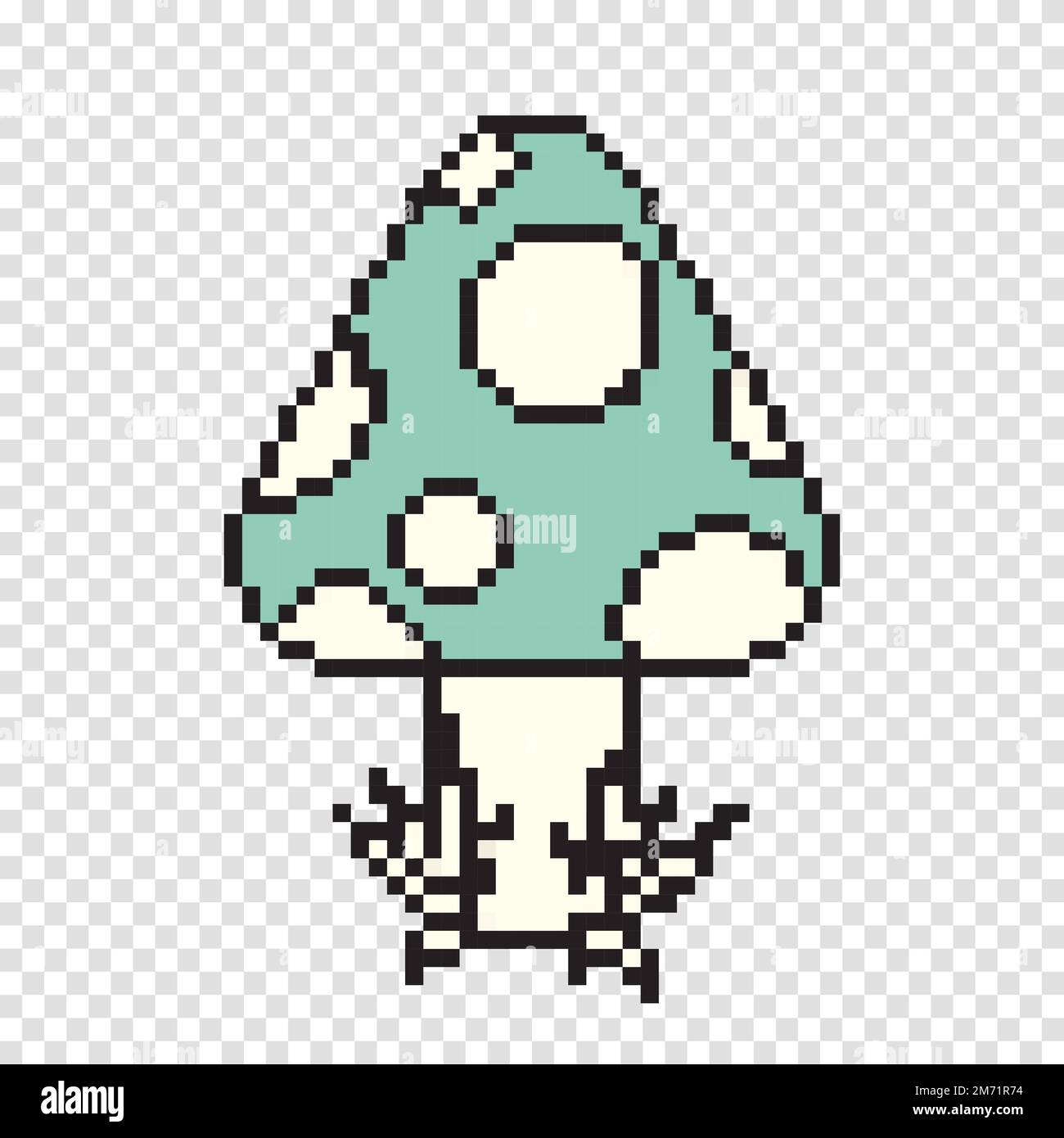Pixel art mushroom cartoon retro game style. Pixel art, digital ...