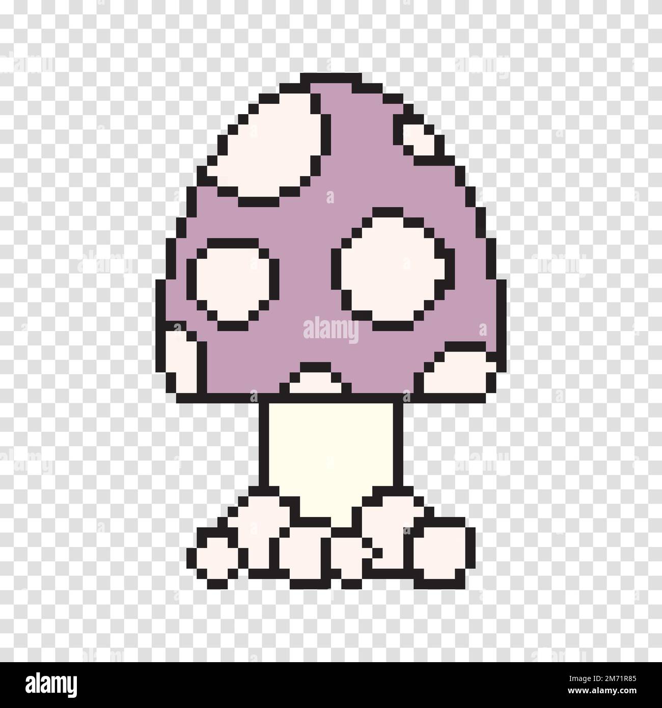 Pixel art mushroom cartoon retro game style. Pixel art, digital ...