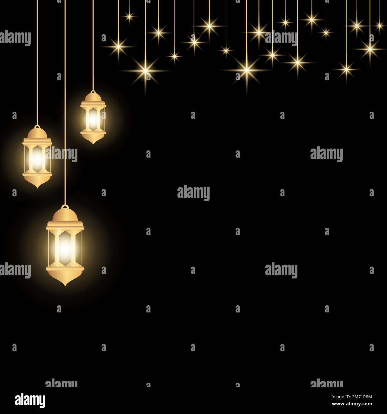 Decorative template design for ramadan with stars and lantern. Ramadan ...