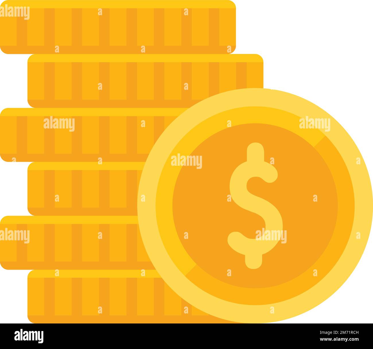 Auction coin stack icon flat vector. Price sell. Finance event isolated ...