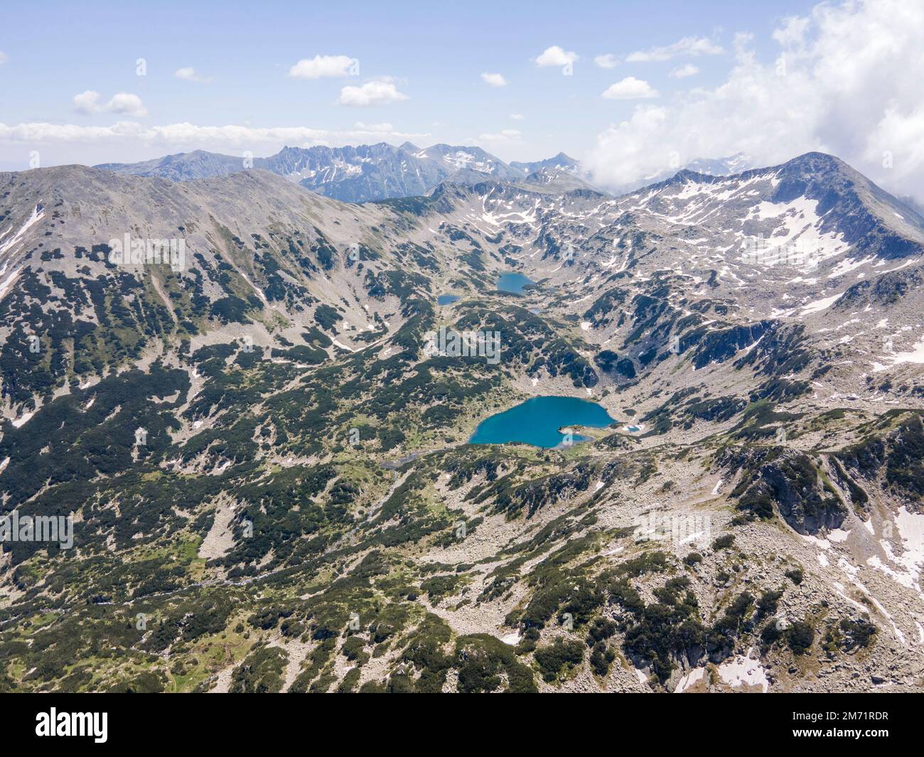 Amazing Aerial view of Pirin Mountain near Muratov peak, Bulgaria Stock ...