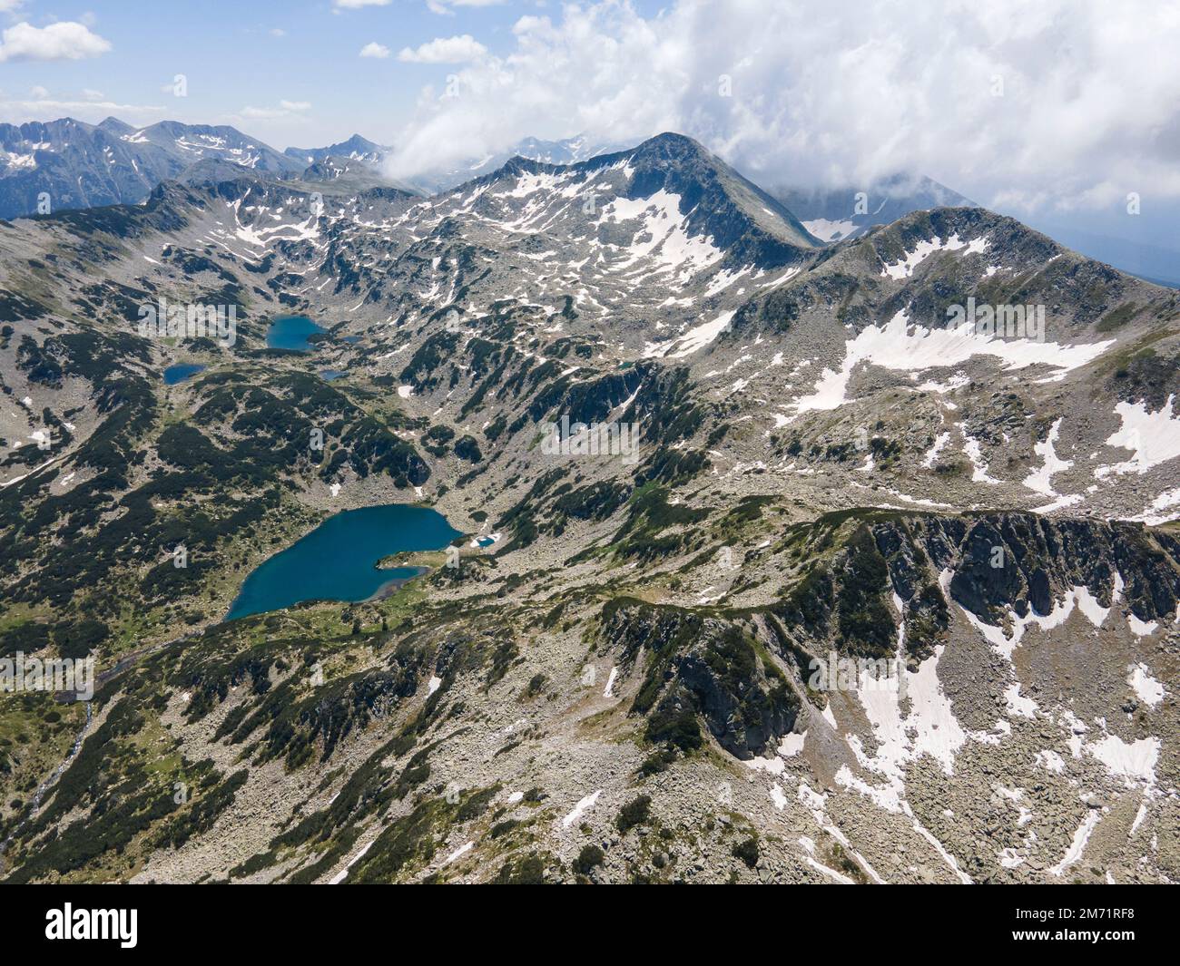 Amazing Aerial view of Pirin Mountain near Muratov peak, Bulgaria Stock ...