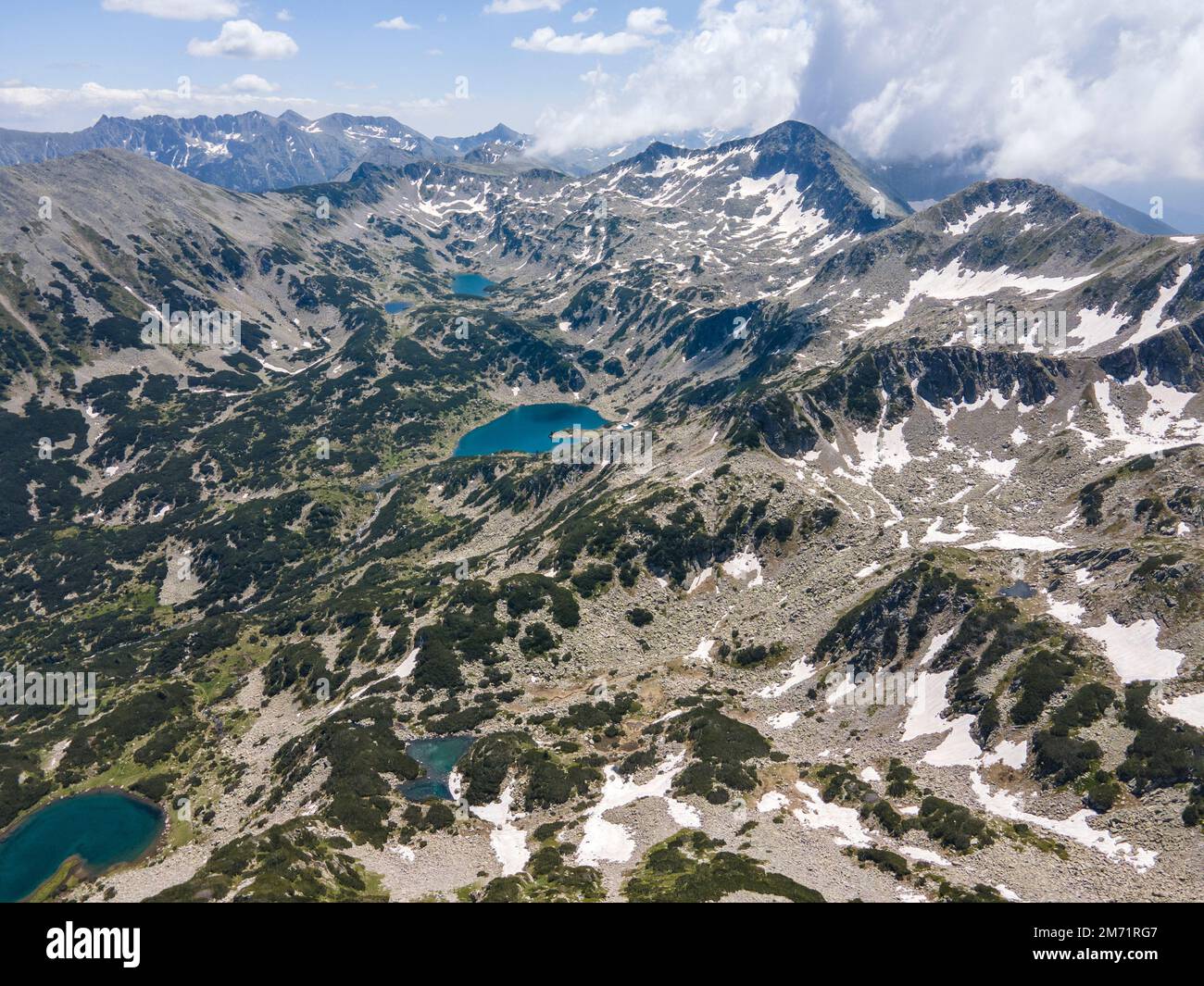 Amazing Aerial view of Pirin Mountain near Muratov peak, Bulgaria Stock ...