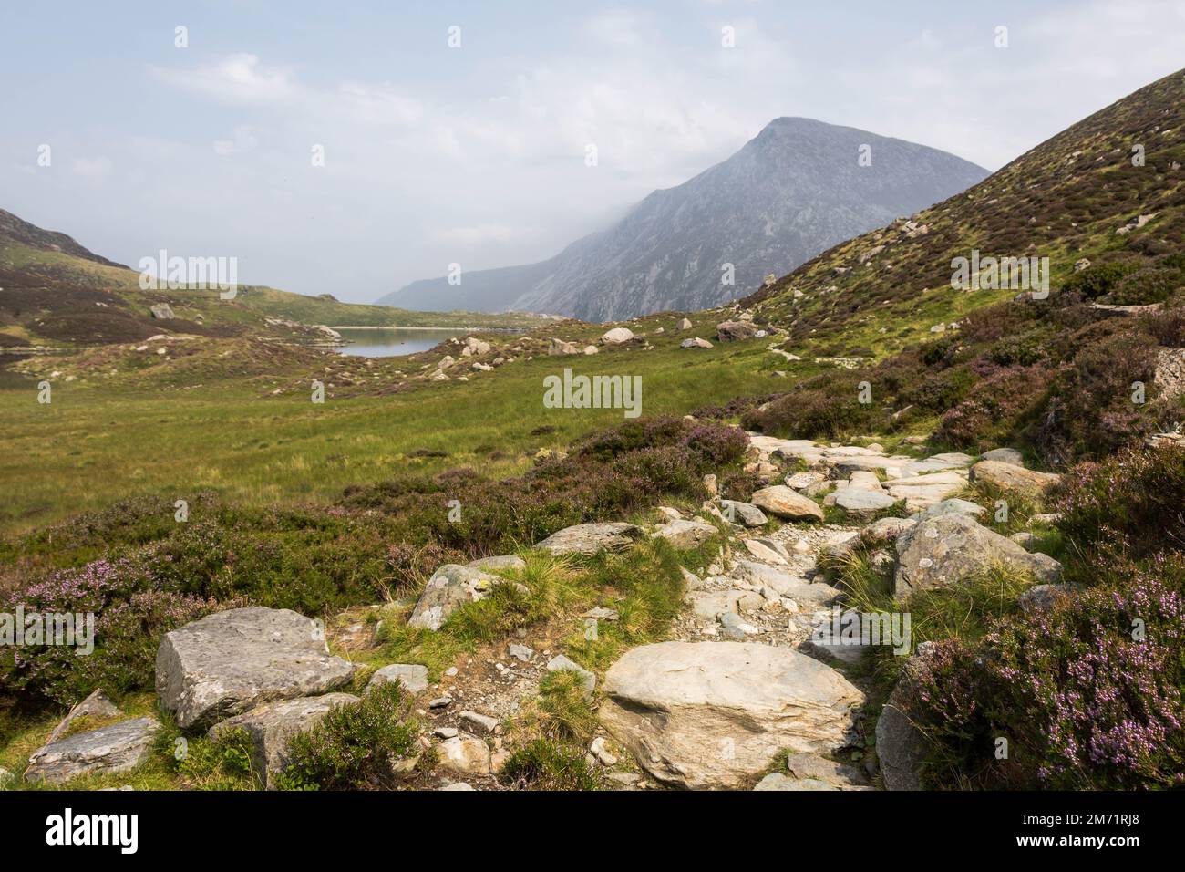 Llyn Idwal from below The Devils Kitchen, with Pen Yr Ole Wen in the ...