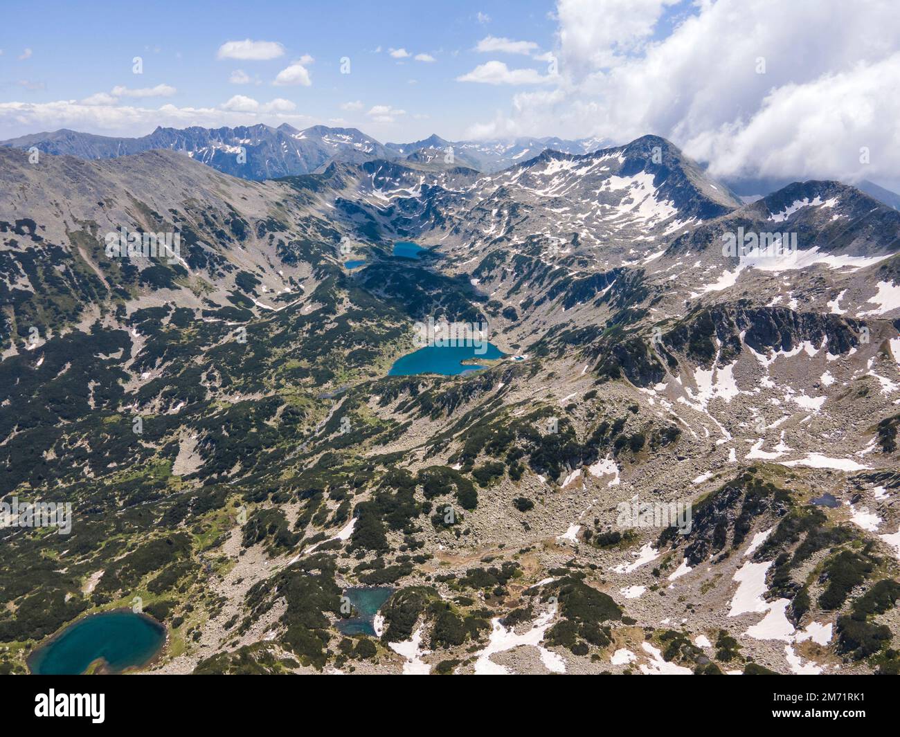 Amazing Aerial view of Pirin Mountain near Muratov peak, Bulgaria Stock ...
