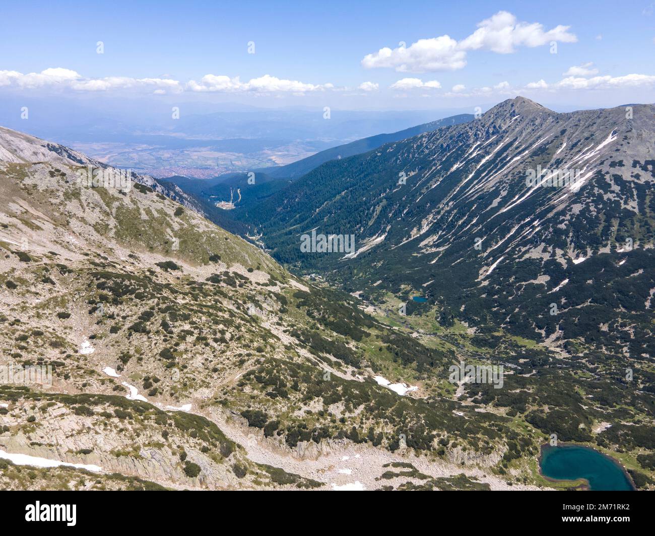 Amazing Aerial view of Pirin Mountain near Muratov peak, Bulgaria Stock ...
