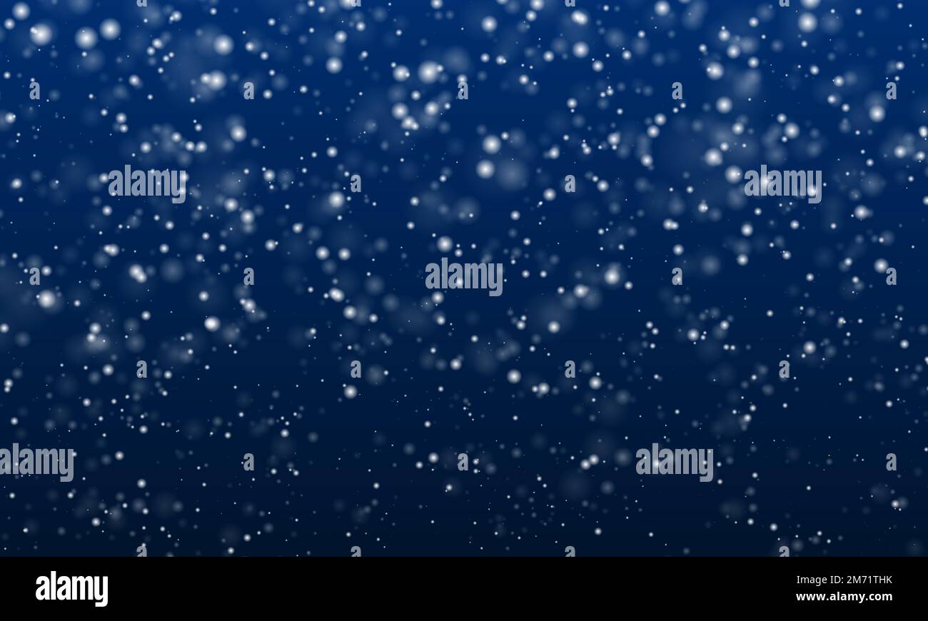 Falling snow flakes banner. White snowflakes flying in the air. Snow ...