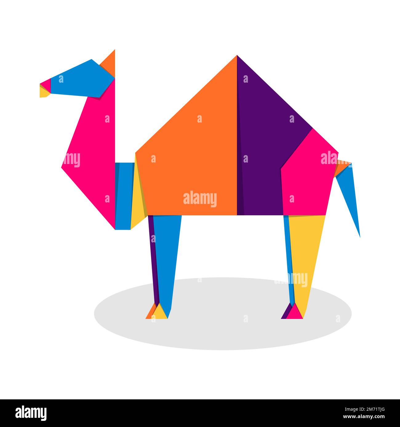 Camel origami. Abstract colorful vibrant camel logo design. Animal ...