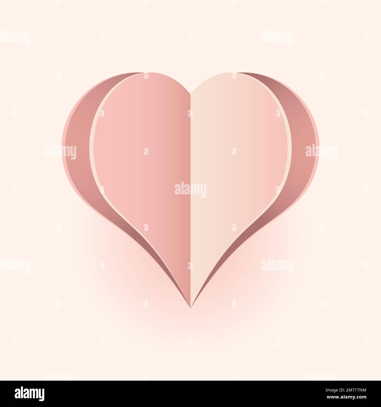 Paper heart design. Vector symbol of love in shape of heart for Happy ...