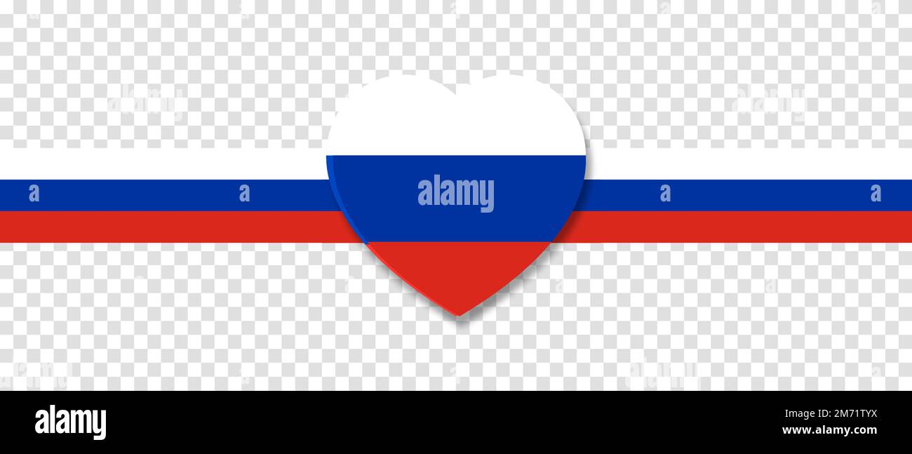 Russia Heart National Stripes Flag. Vector illustration Stock Vector ...