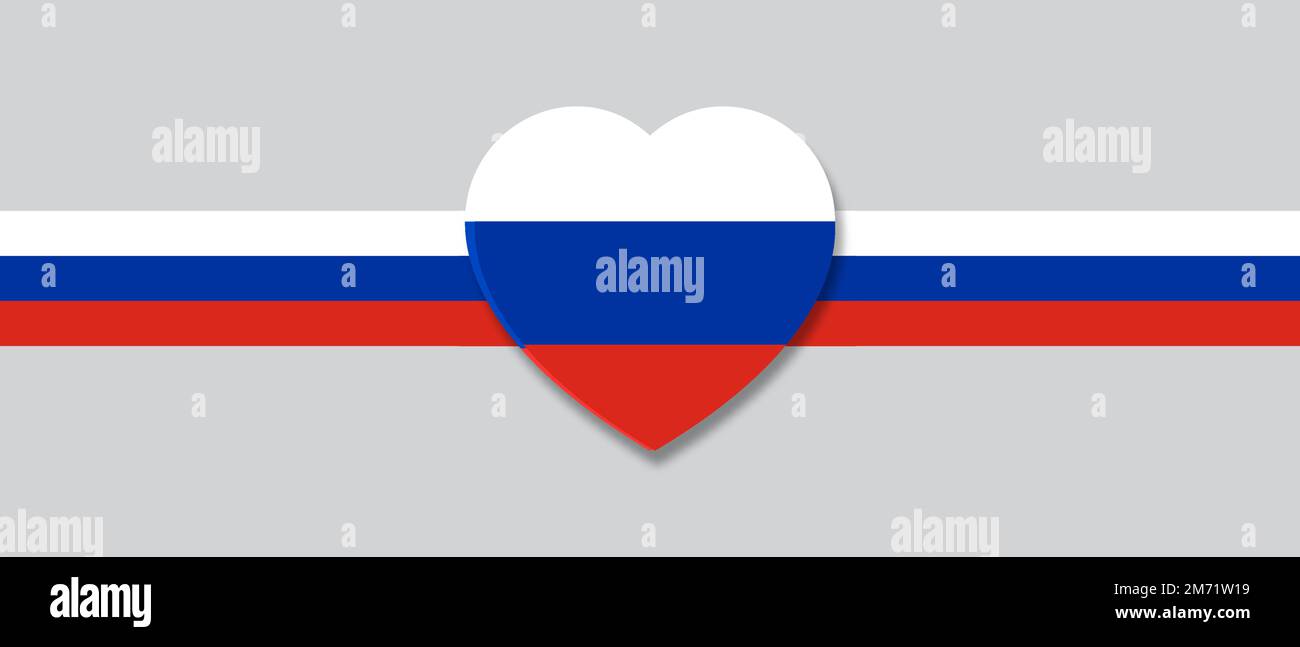 Russia Heart National Stripes Flag. Vector illustration Stock Vector ...