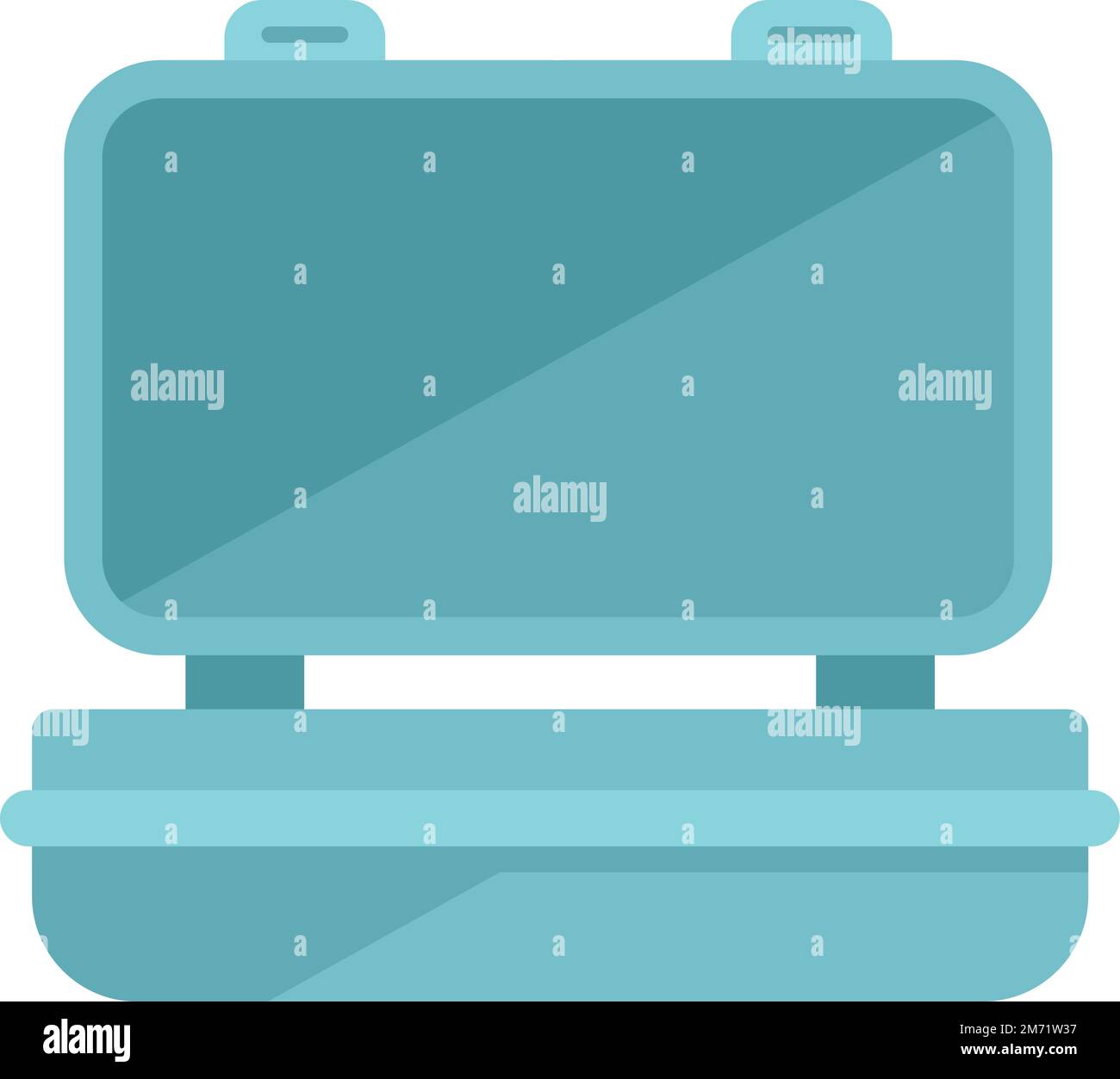 Open lunch box icon flat vector. Healthy food. School meal isolated ...