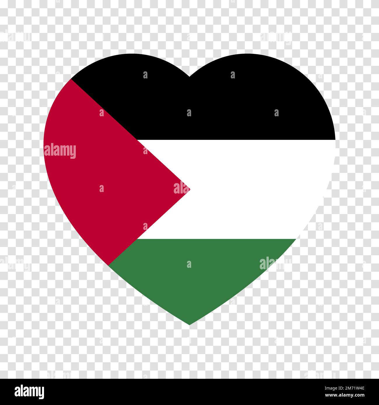 Flag of Palestine in heart shape. Palestine national symbol. Vector ...