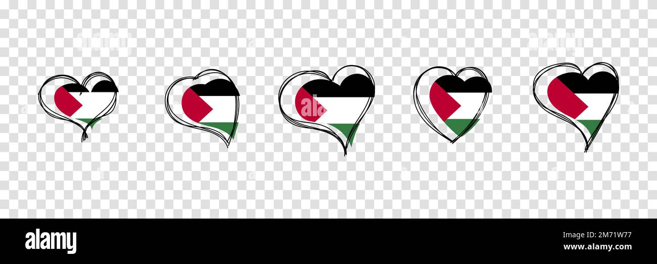 Flag of Palestine in heart shape. Palestine national symbol. Vector ...