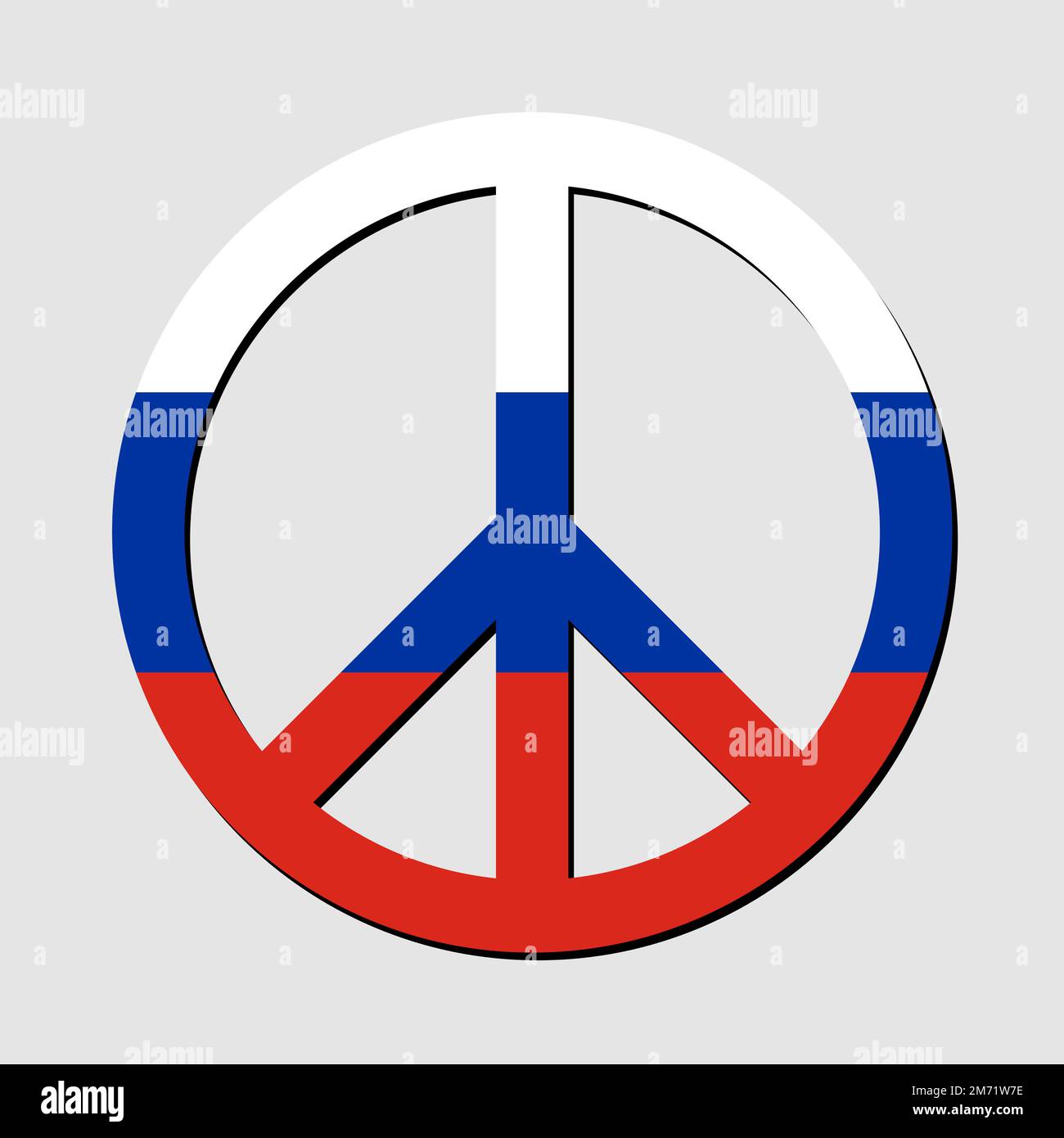 Russia flag in peace symbol. No war. Peaceful concept. Vector ...
