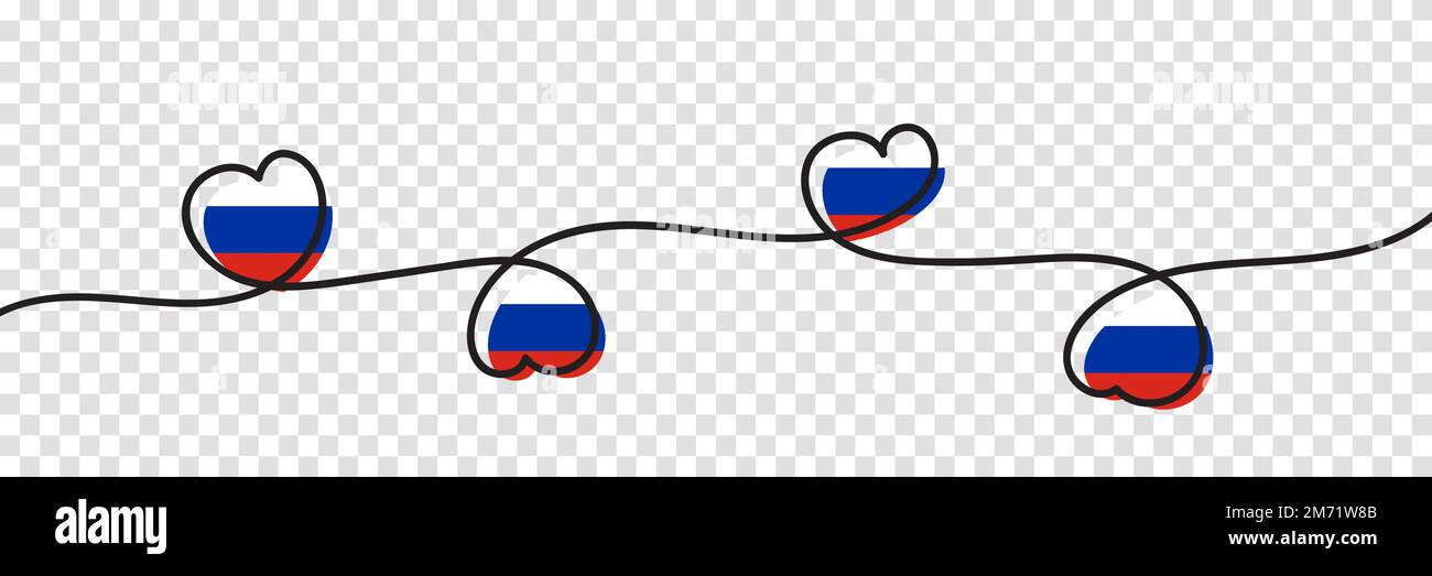 Flag of Russia in heart shape. Russia national symbol. Vector ...
