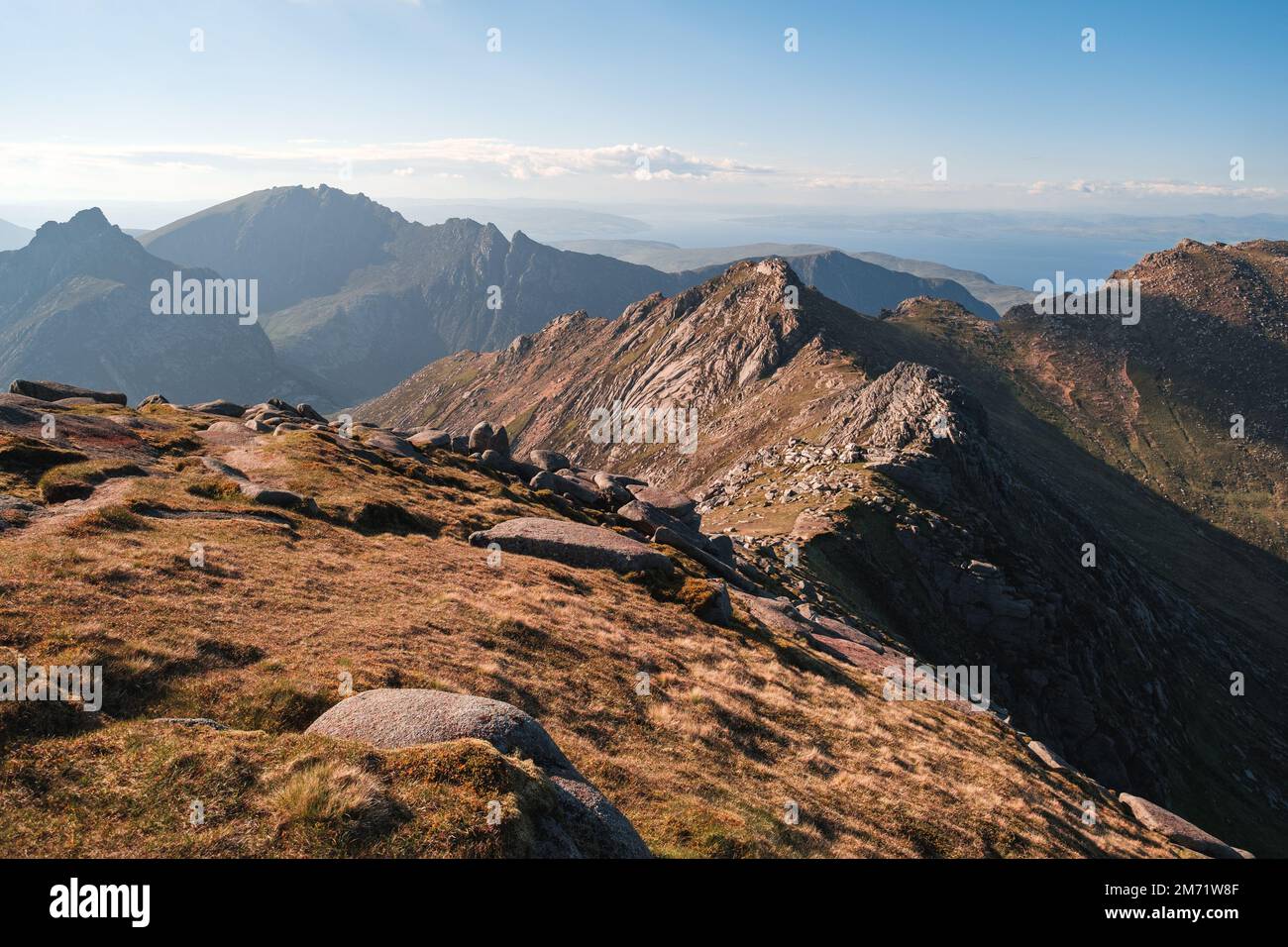 View from the summit of Goatfell on the Isle of Arran, Scotland Stock ...