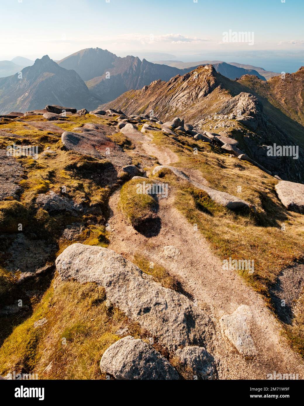 View from the summit of Goatfell on the Isle of Arran, Scotland Stock ...