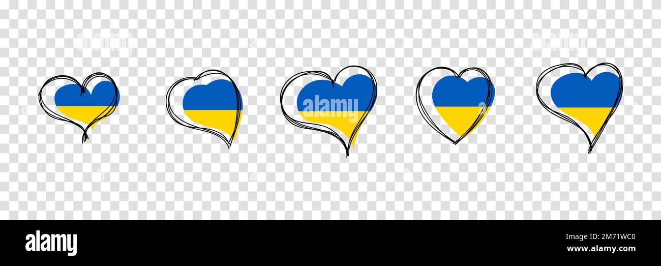 Flag of Ukraine in heart shape. Ukrainian national symbol. Vector ...