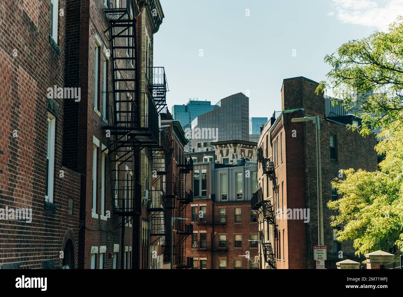 Boston in Massachusetts, USA at Little Italy in the North End of the ...