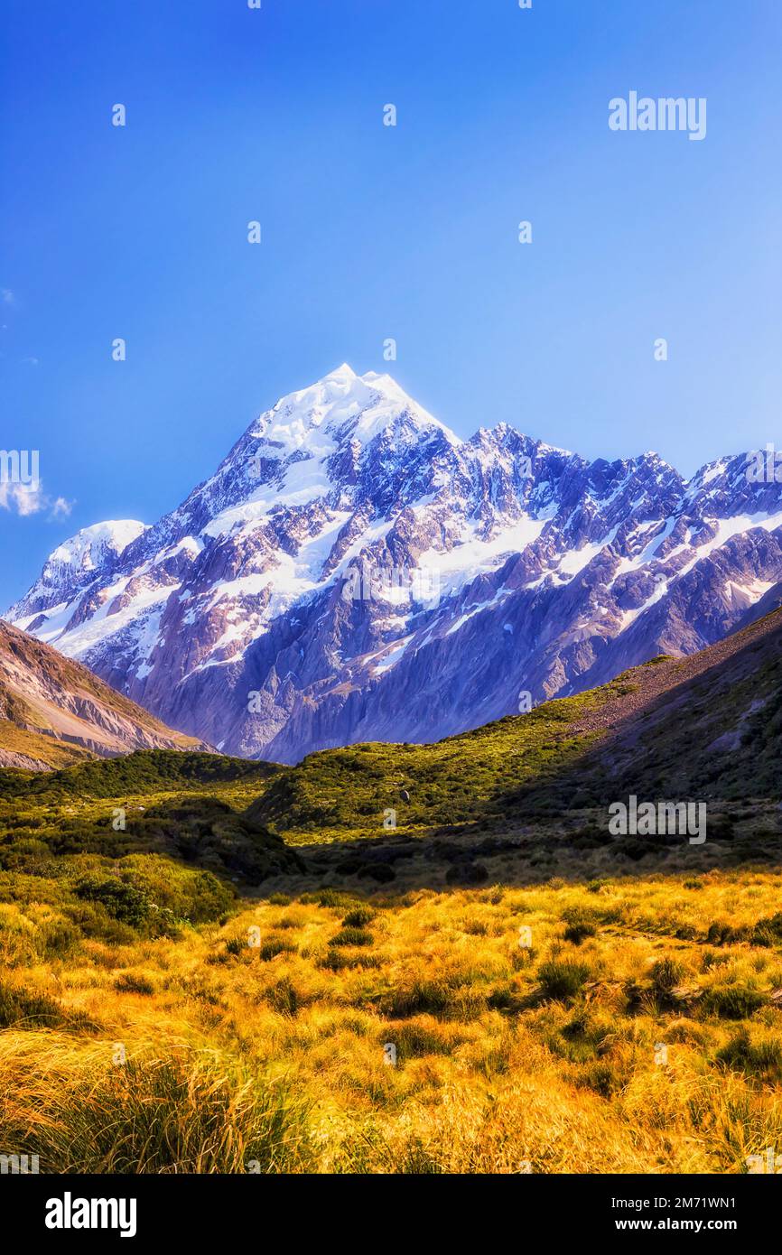 Mt cook in Hooker valley of New Zealand - popular tourism hiking track ...
