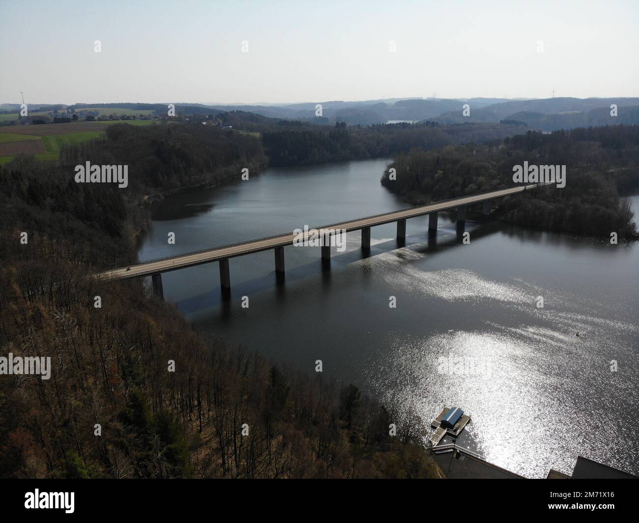 Bridge over the Wupper-dam in Radevormwald, Germany Stock Photo - Alamy