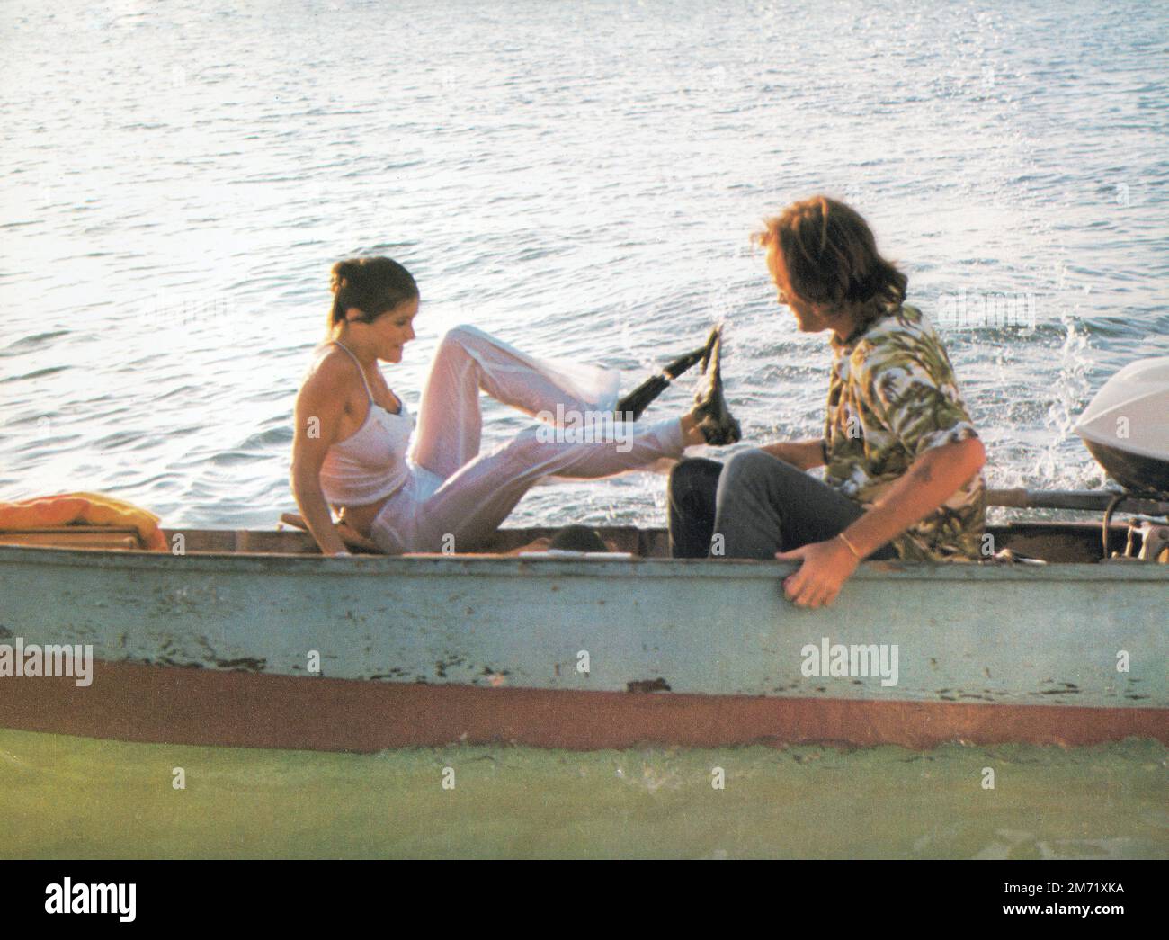 Margot Kidder, Peter Fonda, on-set of the Film, "92 In The Shade", United Artists, 1975 Stock ...