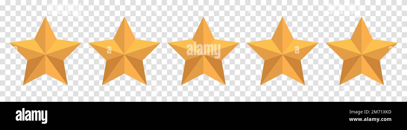 Yellow five stars quality rating icons. 5 stars icon. Five star sign ...