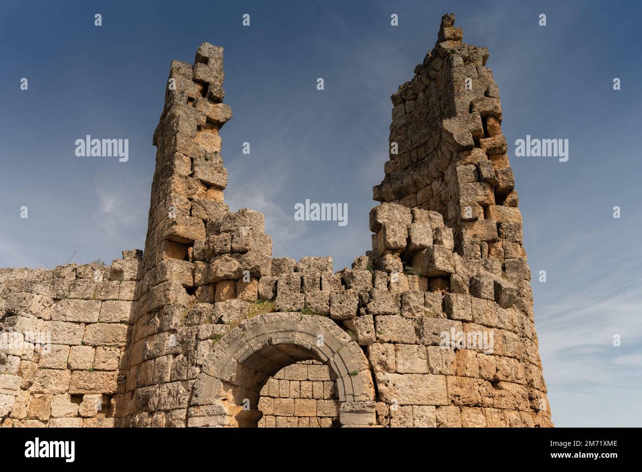 The ruins of ancient ancient Anatolian city of Perge located near the ...