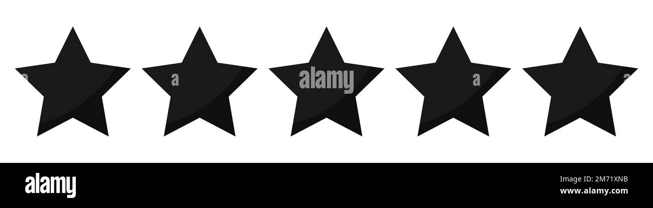 Five stars quality rating icons. 5 stars icon. Five star sign. Rating ...