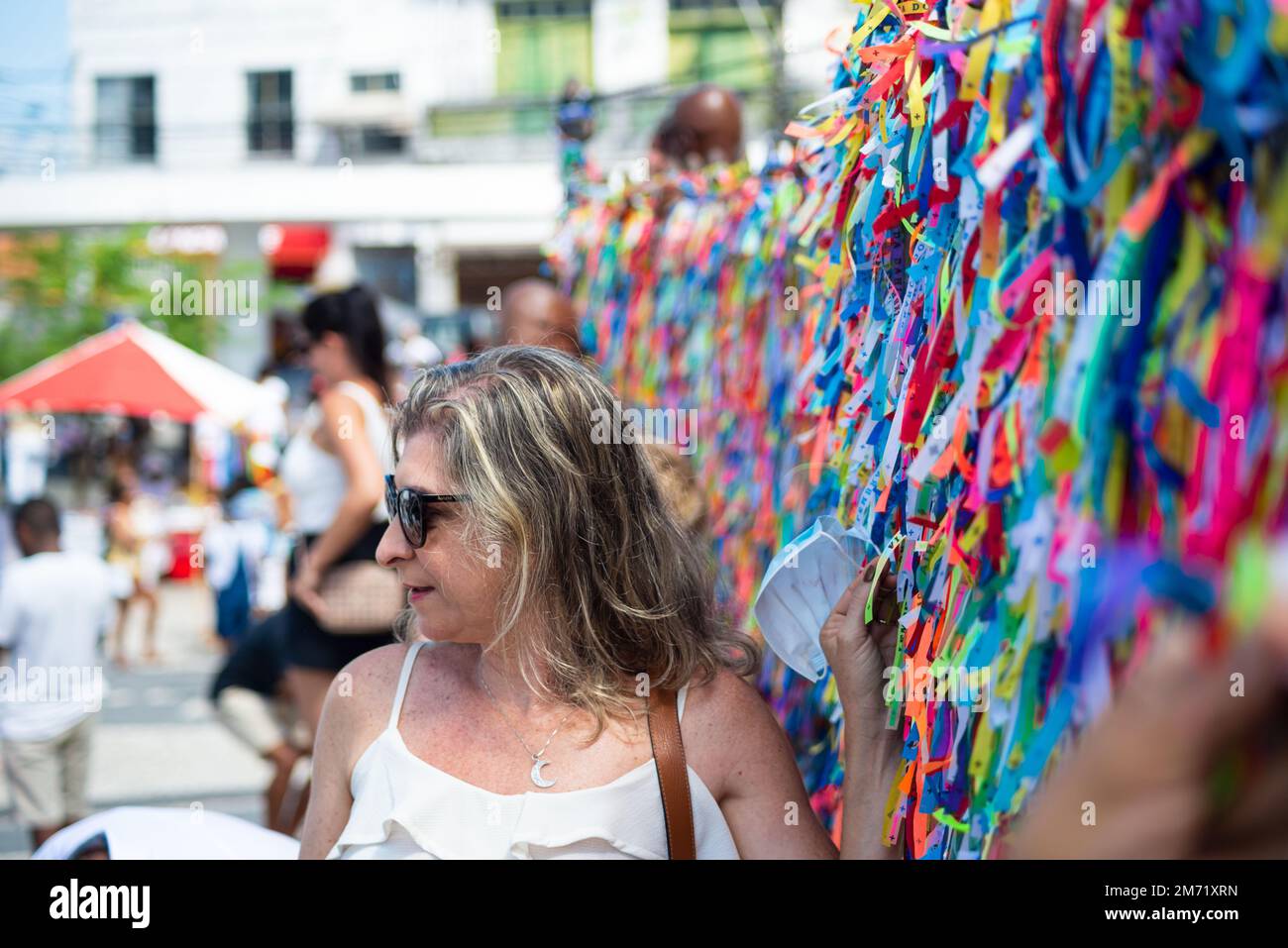 Salvador, Bahia, Brazil - January 06, 2023: Catholic people are seen ...