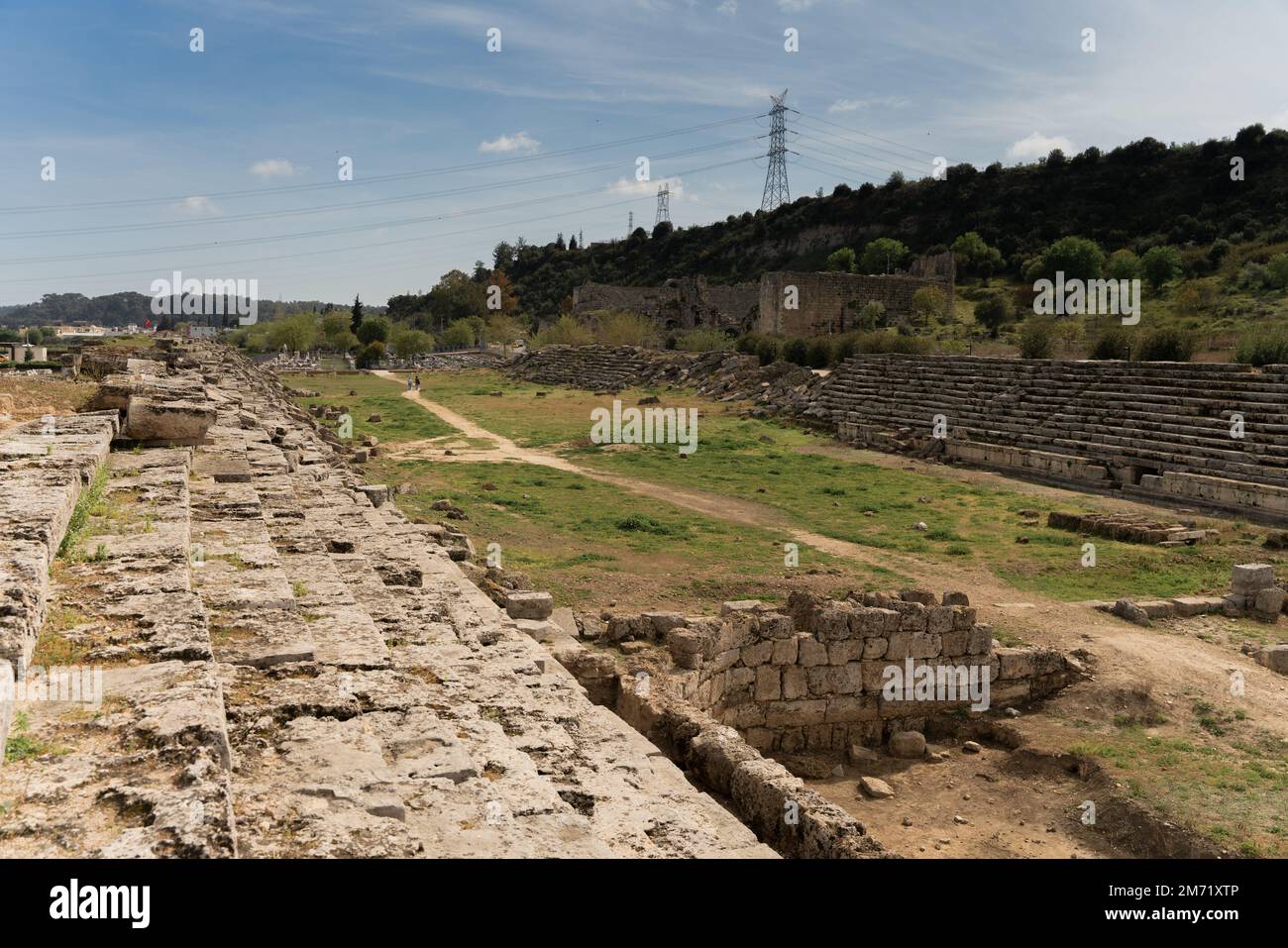 The ruins of ancient ancient Anatolian city of Perge located near the ...