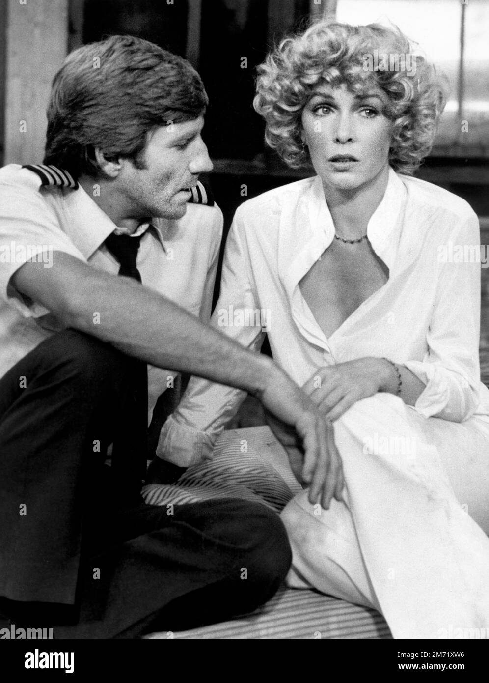 Gary Collins, Stella Stevens, on-set of the Television Film, "The Night ...