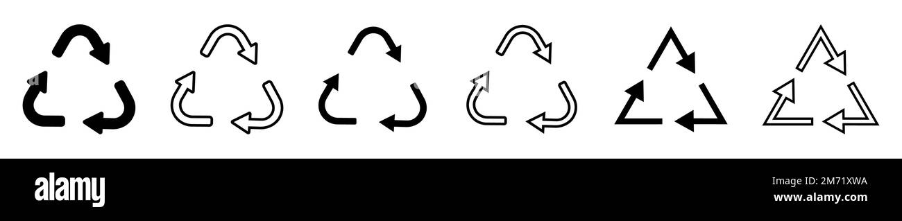 Recycling icon set. Recycle symbol icon. Recycle black vector icons in ...