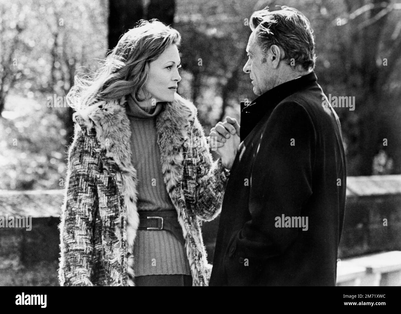 Faye Dunaway, William Holden, on-set of the Film, "Network", United ...
