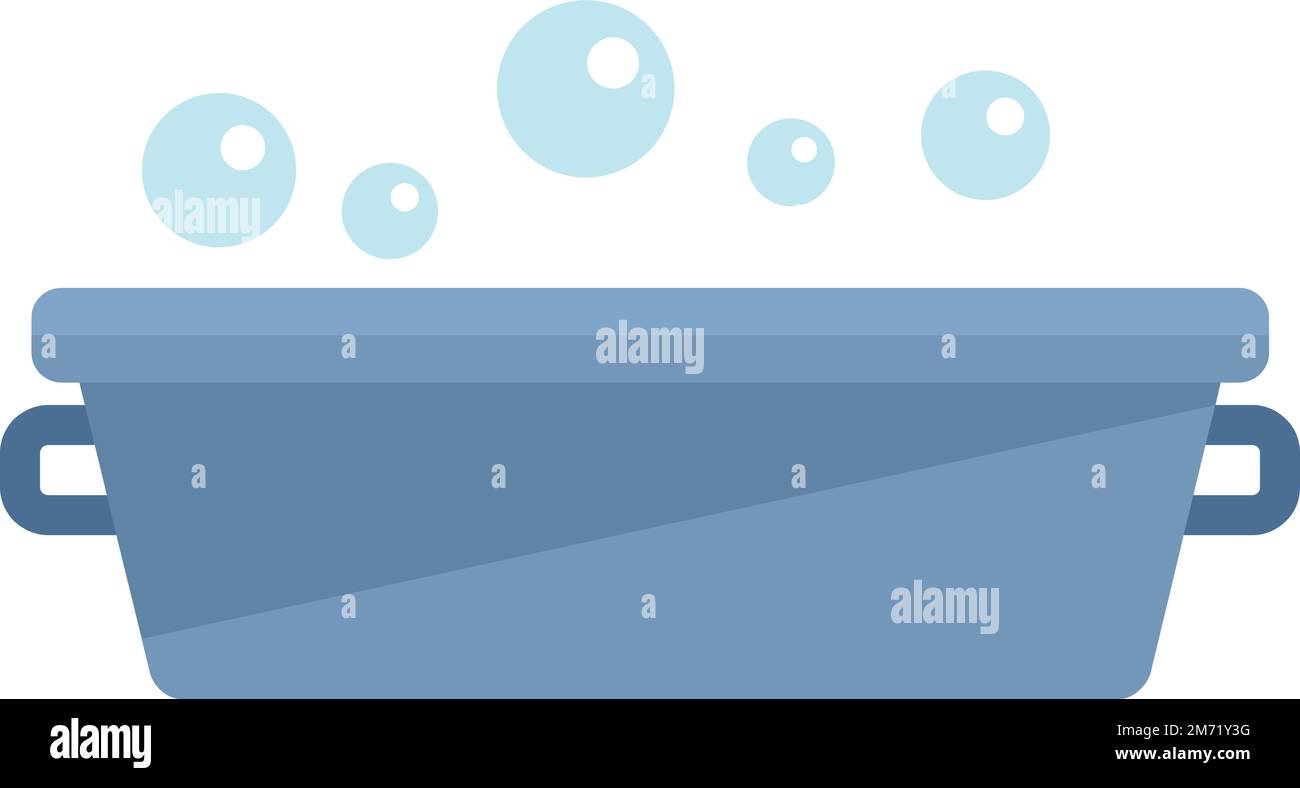 Foot bath process icon flat vector. Feet massage. Female body care ...