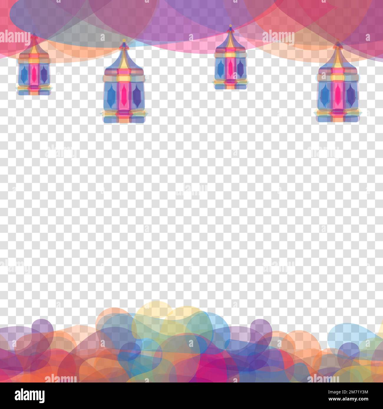 Greeting card or banner background. Hand drawn lanterns. Hand drawn ...