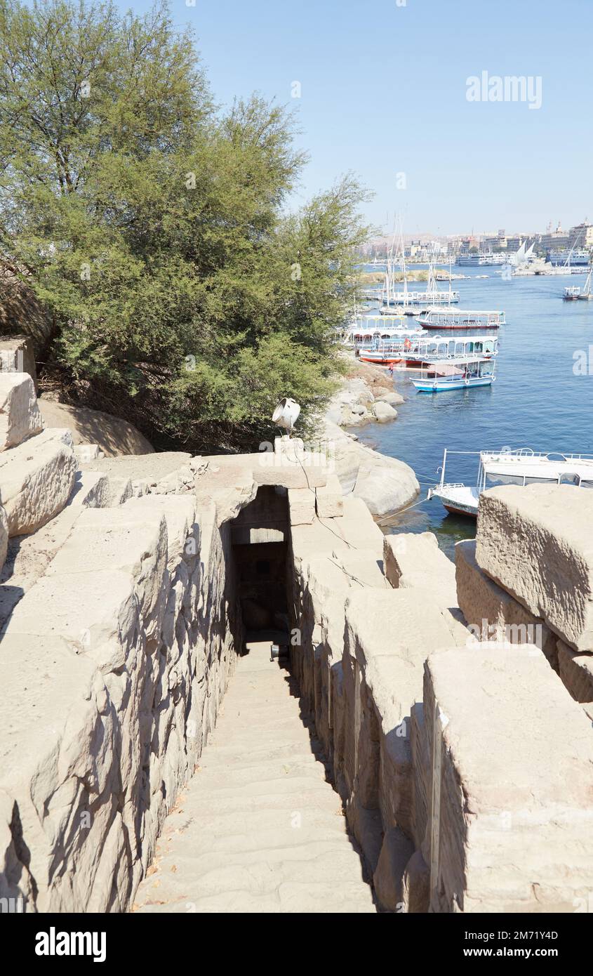 An Ancient Nilometer at Aswan's Elephantine Island Stock Photo - Alamy