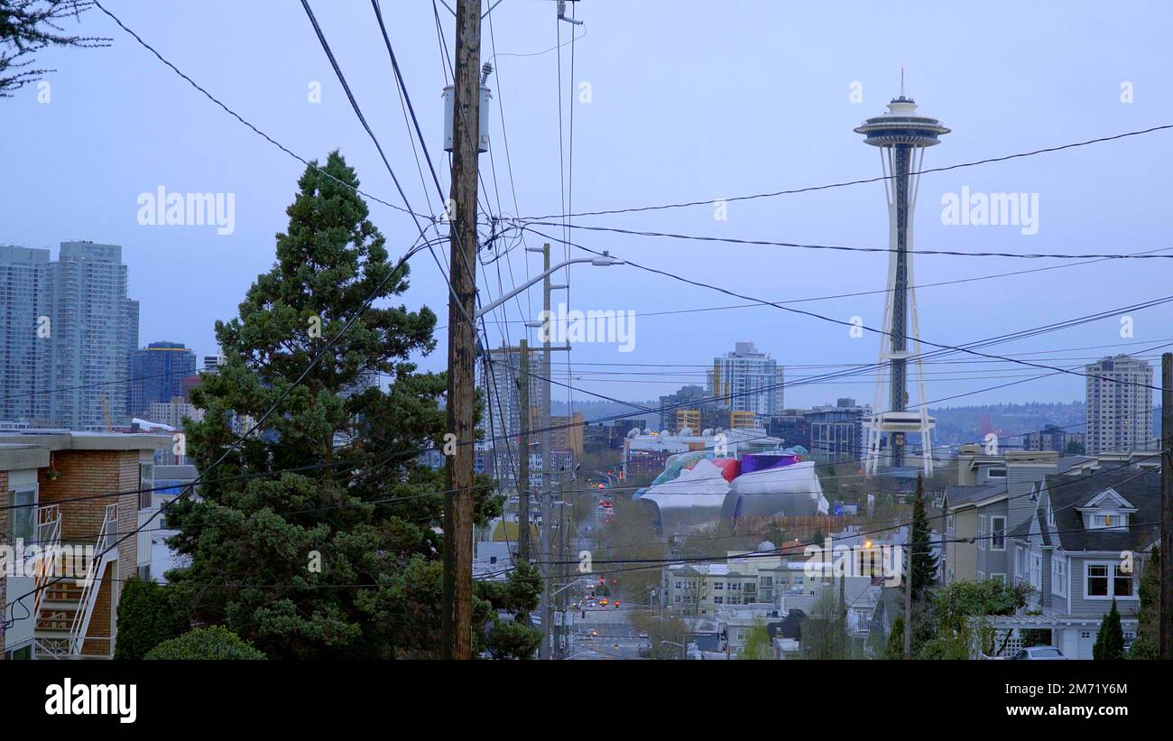 View from a hill over the city of Seattle - SEATTLE, USA - APRIL 11 ...