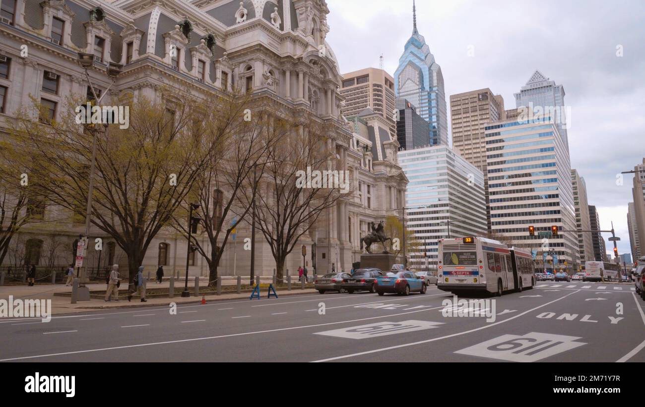 City Center of Philadelphia - street view with Two Liberty Tower ...