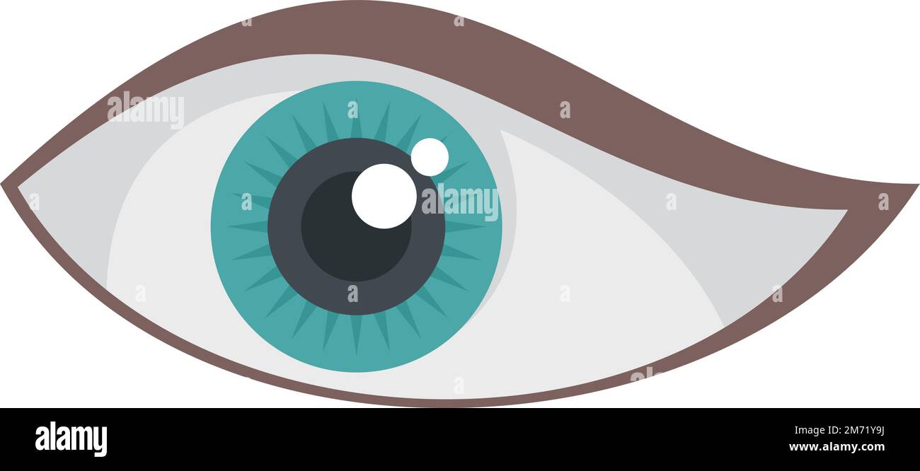 Open eye icon flat vector. View look. Vision shape isolated Stock ...
