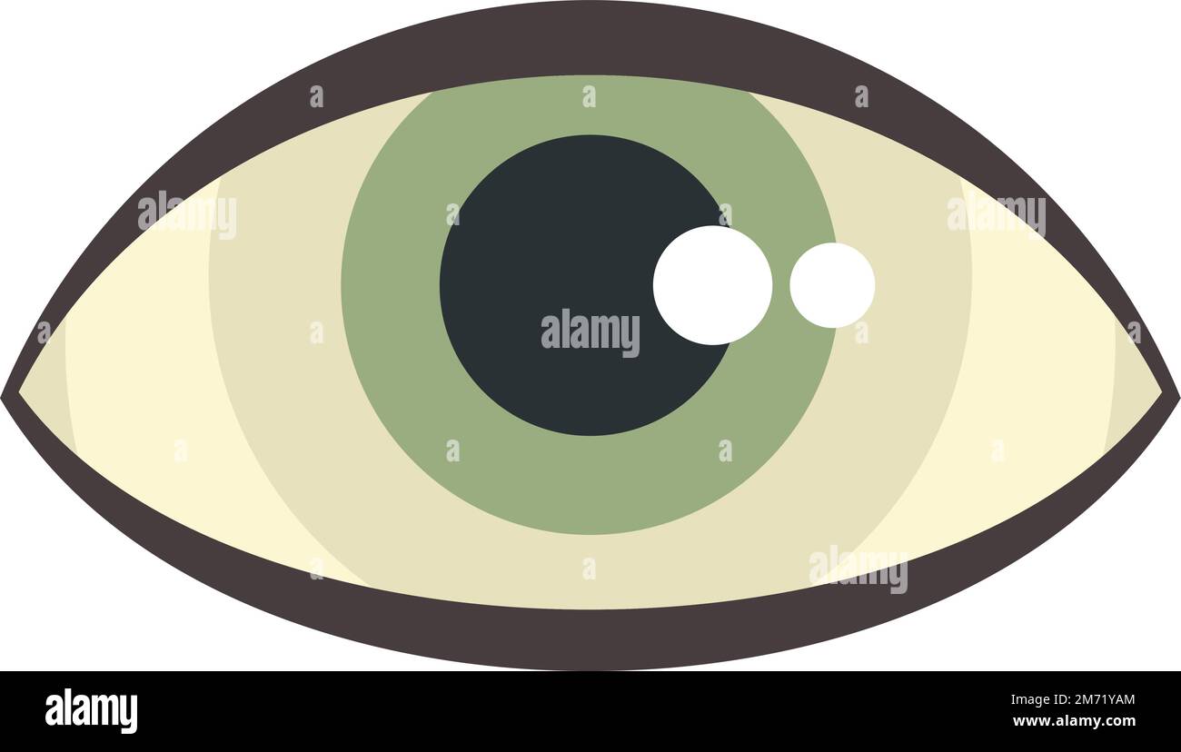 Eye emblem icon flat vector. View pictogram. Look vision isolated Stock ...