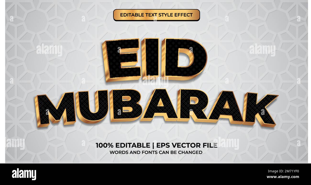 Luxury Eid Mubarak Text Effect. Eid Mubarak 3d text Effect Style ...