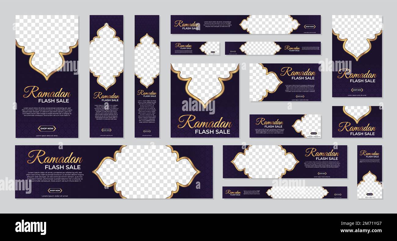 Ramadan sale promotion kit template with arabian style. Set of Ramadan ...