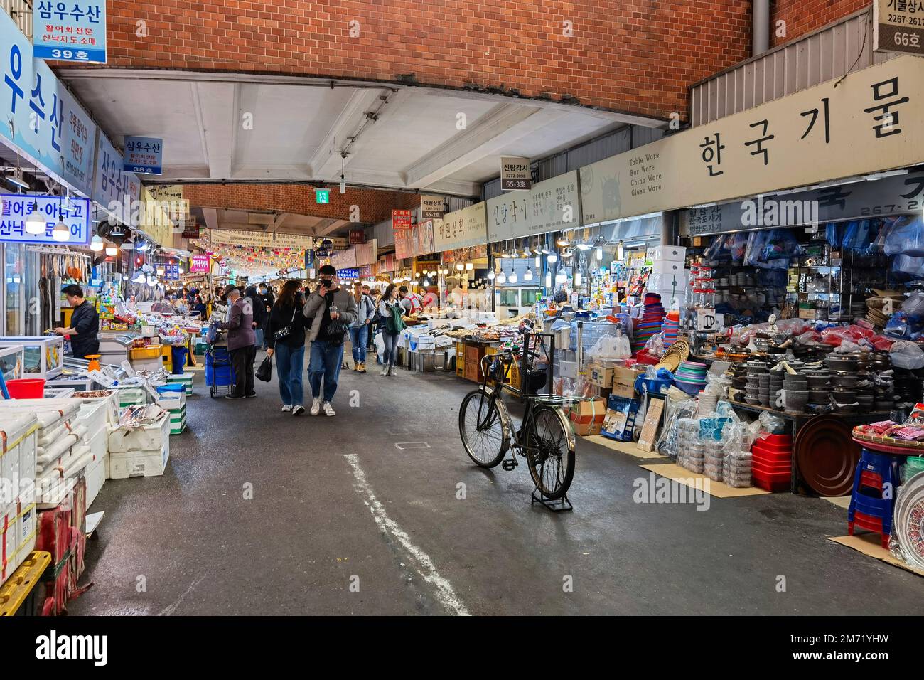 Gwangjang Market, Traditional Market at Seoul, South Korea Stock Photo ...