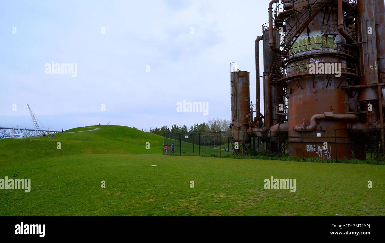 Famous landmark in Seattle - The Gasworks Park - SEATTLE, USA - APRIL ...